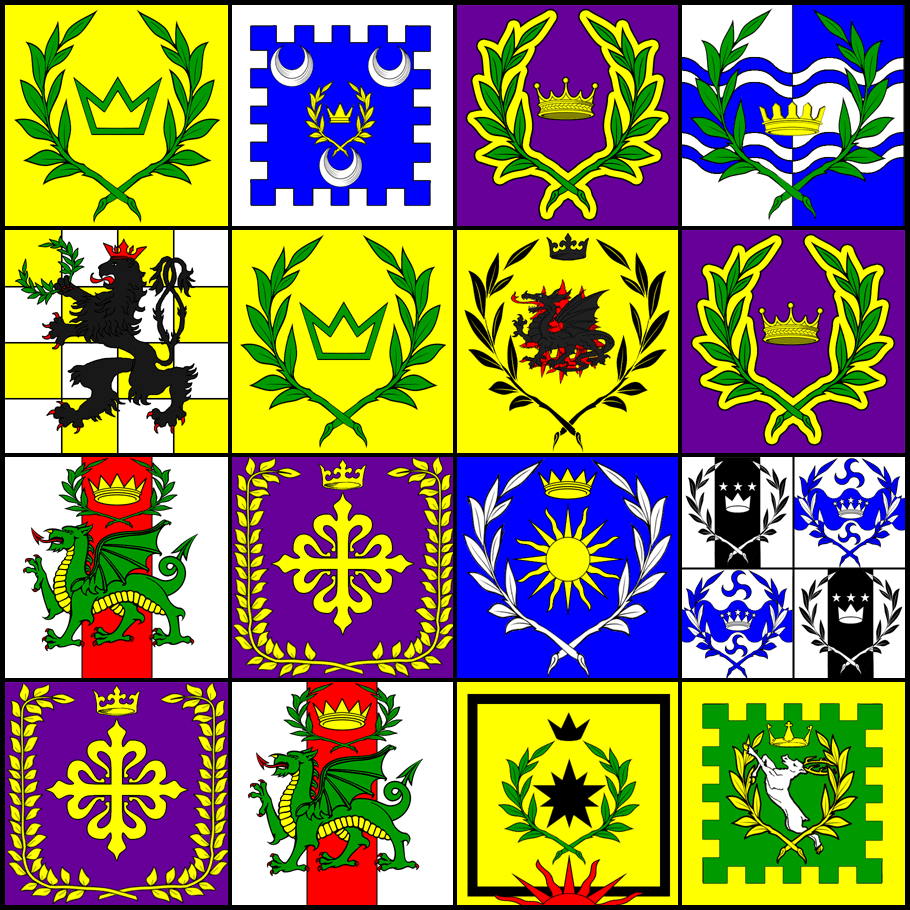 Grand Quartering of the Kingdoms of the SCA - Heraldry at Poore House